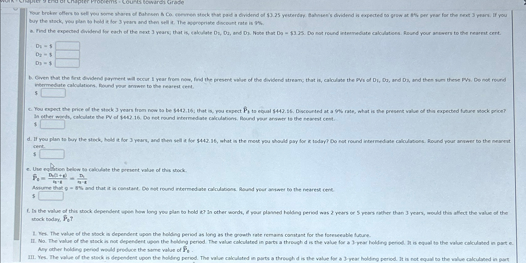 Solved End or Cnapter Problems - ﻿Counts towards Gradebuy | Chegg.com