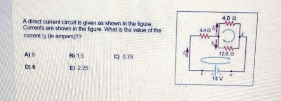 Solved 4.00 A direct current circuit is given as shown in | Chegg.com