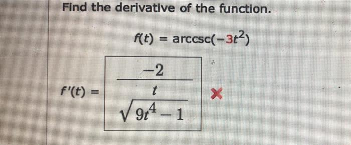 Solved Find the derivative of the function. f(t) = | Chegg.com