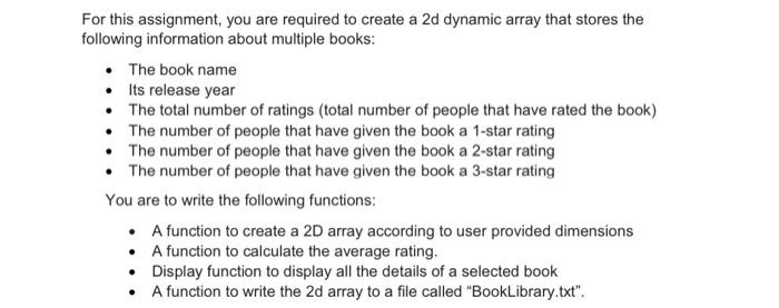 Solved For this assignment, you are required to create a 2d | Chegg.com