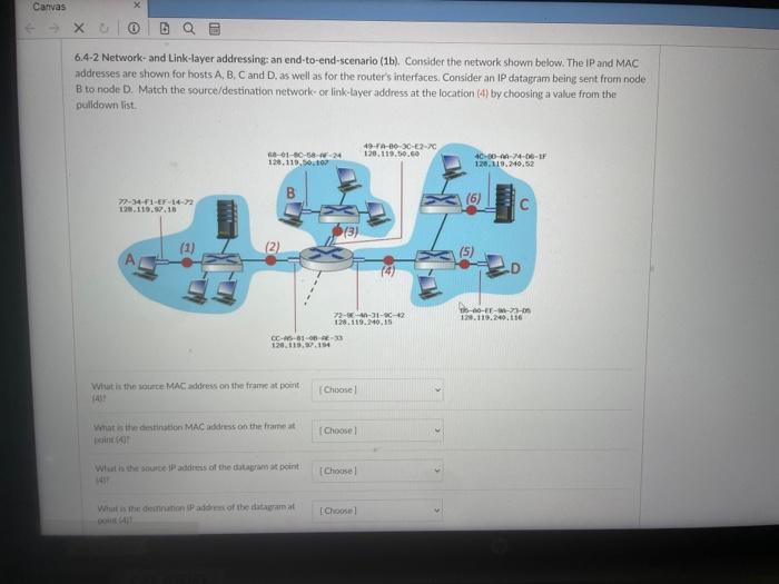 Solved 6.4-2 Network-and Link-layer addressing: an | Chegg.com