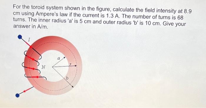 Solved For the toroid system shown in the figure, calculate | Chegg.com