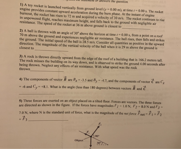 Solved A toy rocket is launched vertically from ground level | Chegg.com