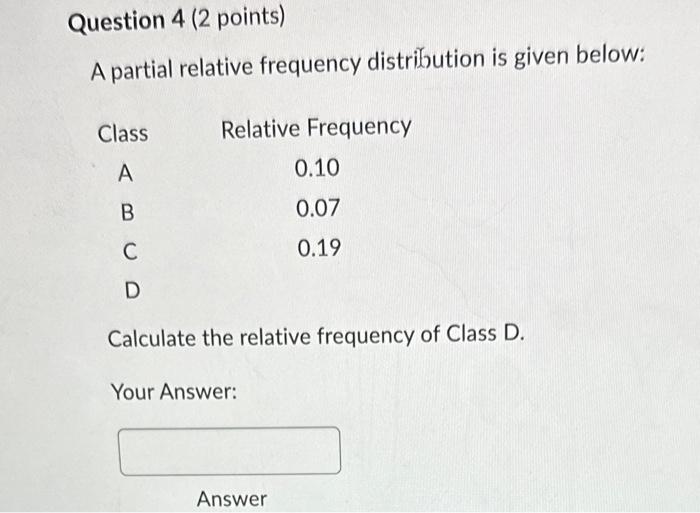 Solved A partial relative frequency distribution is given | Chegg.com