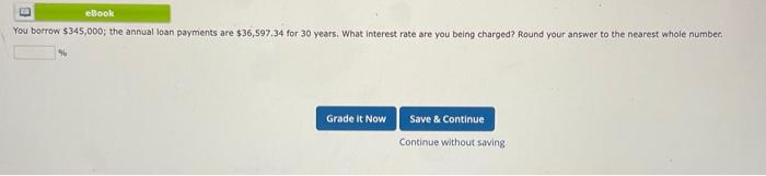 You borrow $345;000; the annual loan payments are | Chegg.com