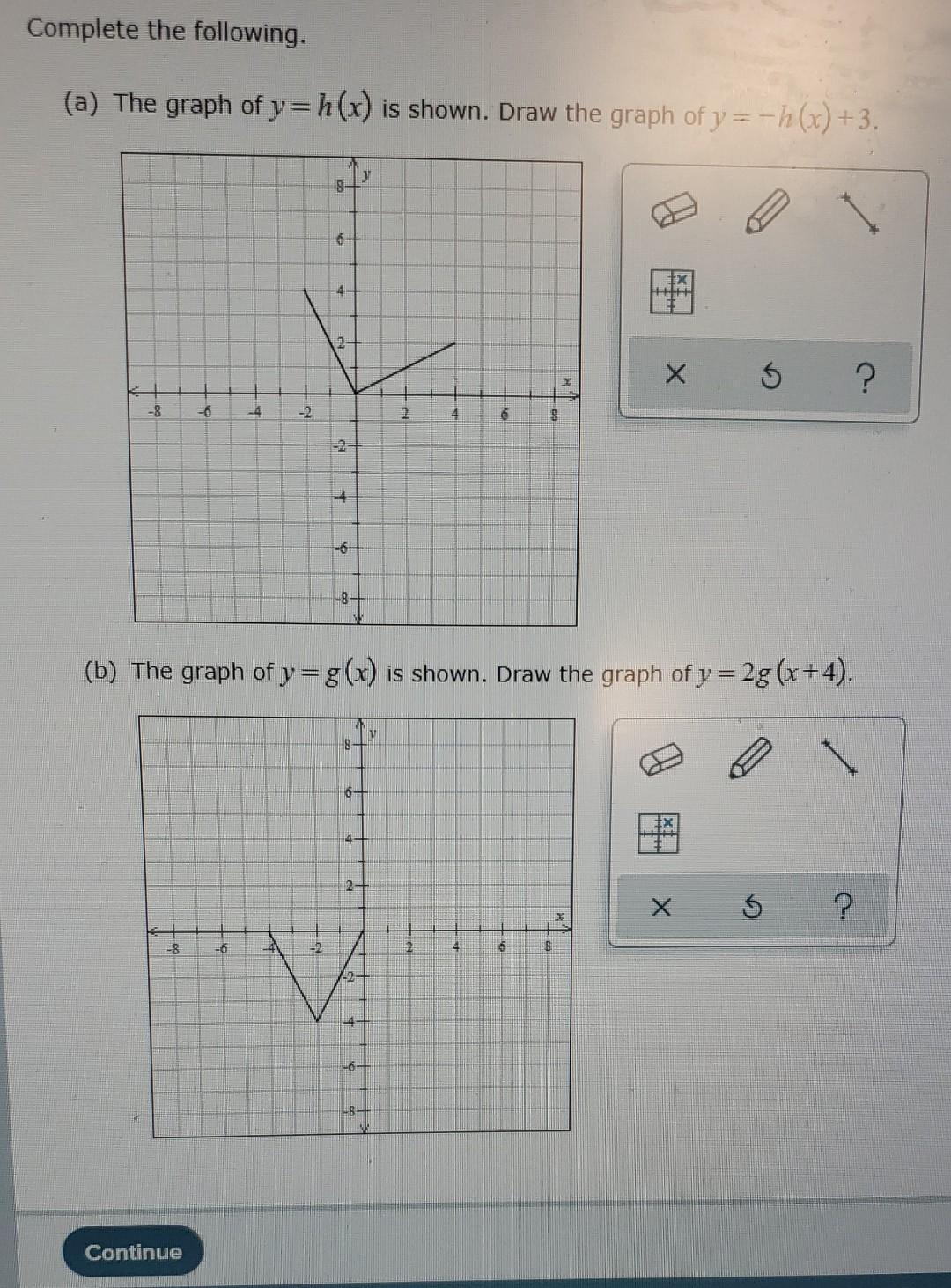 Solved Complete the following. (a) The graph of y=h(x) is | Chegg.com