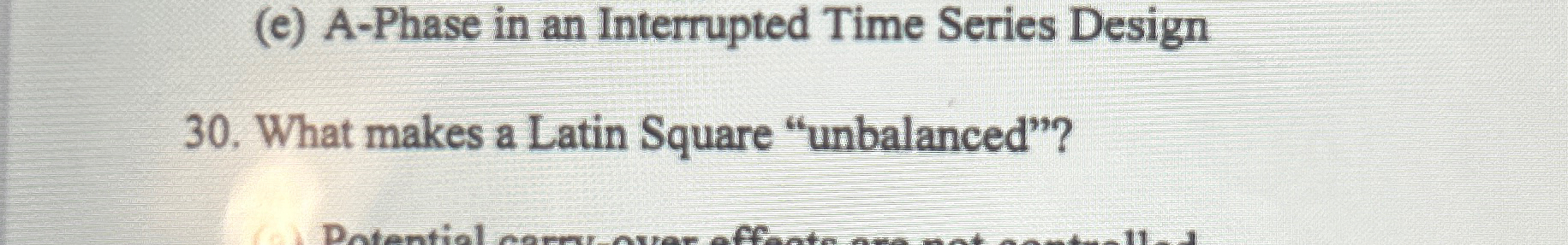 Solved What makes a Latin Square "unbalanced"? | Chegg.com