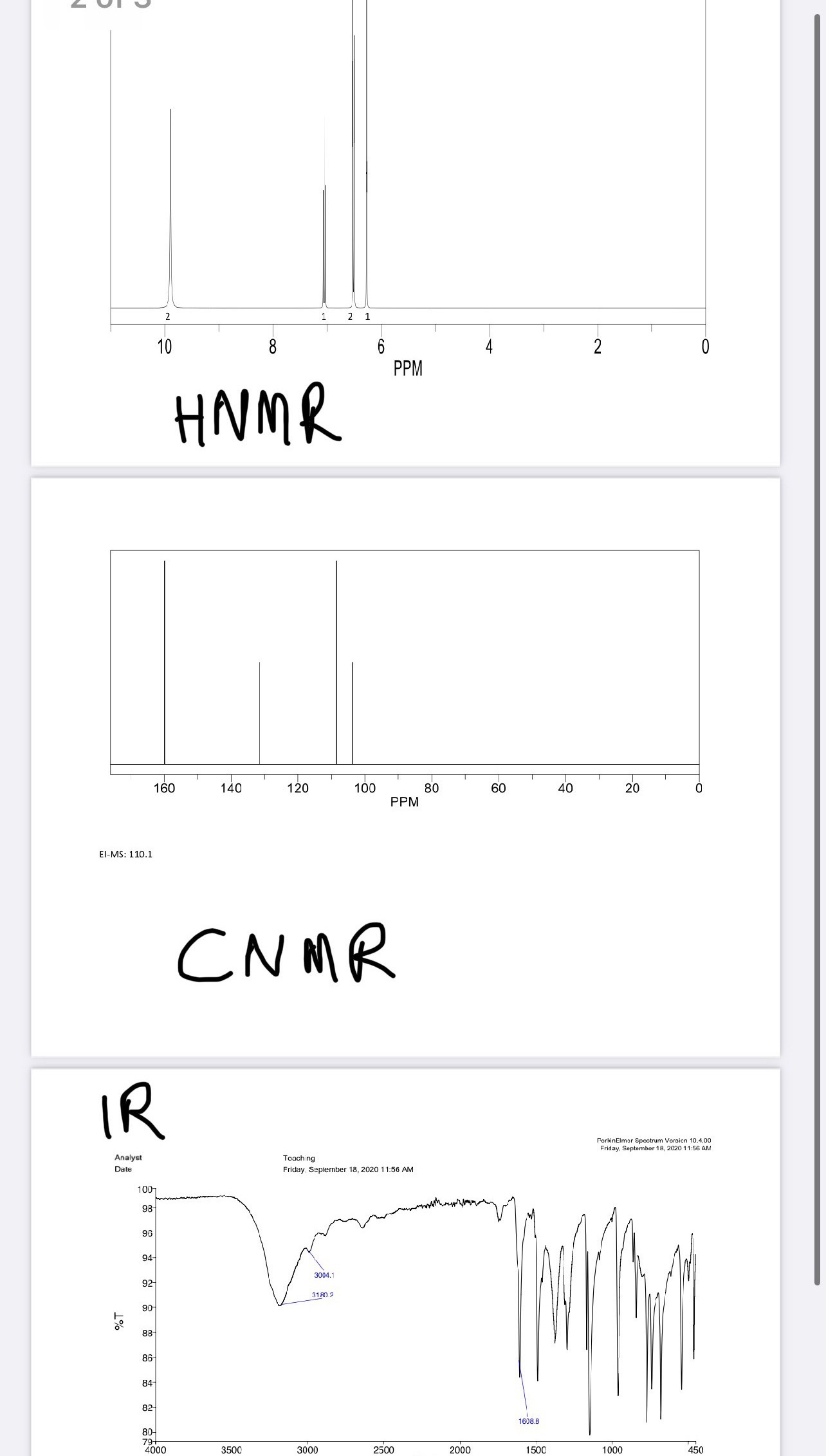 Based on the graphs below. Utilizing HNMR, ﻿NMR and | Chegg.com