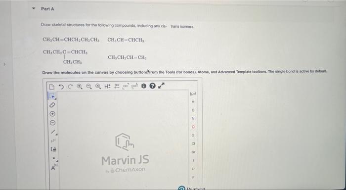 Solved Part A Draw skeletal structures for the following | Chegg.com