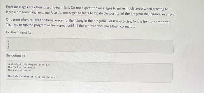 Solved Pythonerror Messages Are Often Long And Technicaldo