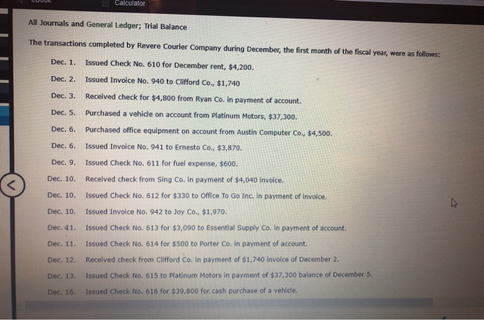 Solved Calculator All Journals and General Ledger; Trial | Chegg.com