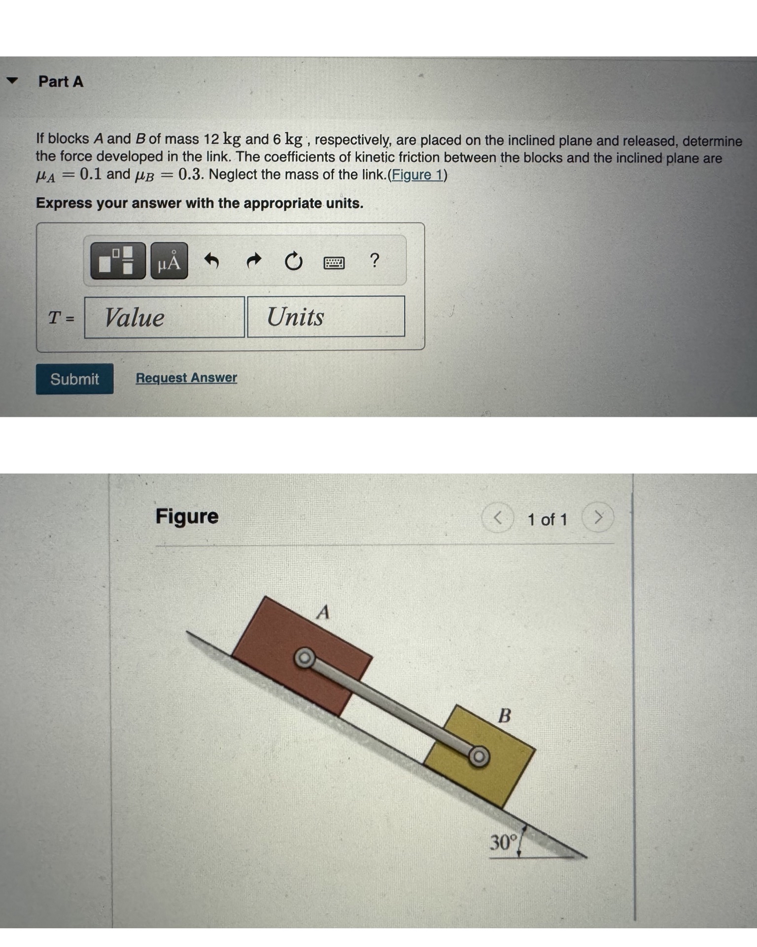 Solved Part AIf blocks A and B ﻿of mass 12 ﻿kg and 6 ﻿kg , | Chegg.com