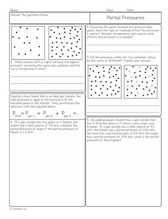 Solved Answer the questions below Partial Pressures 2. | Chegg.com