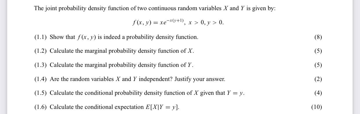 The joint probability density function of two | Chegg.com