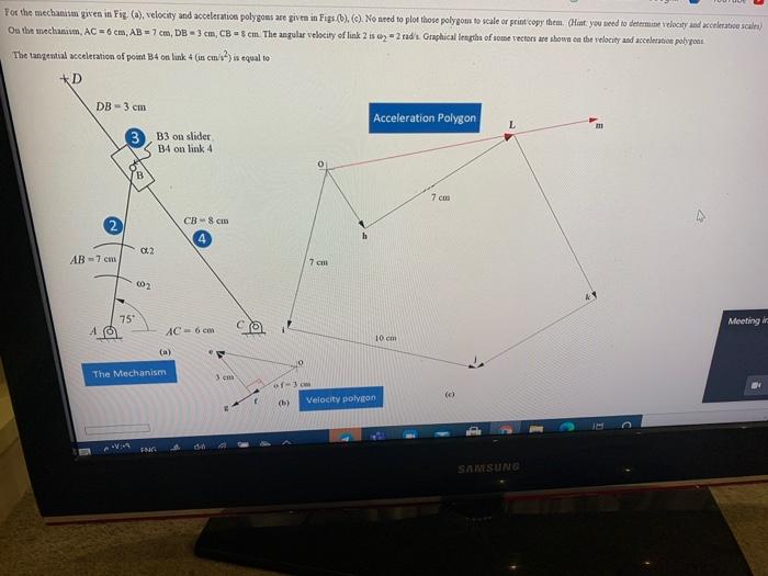 Solved Tot the mechanism given in Fig. (a), velocity and | Chegg.com