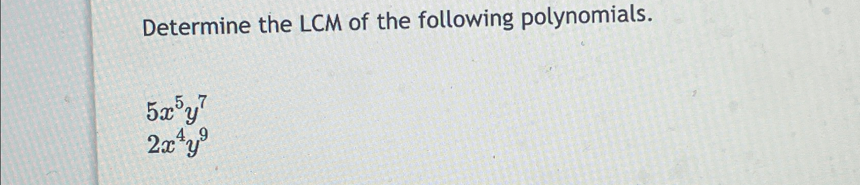 Solved Determine the LCM of the following | Chegg.com