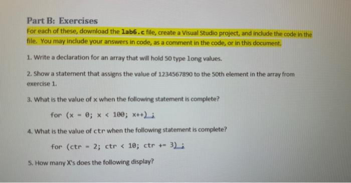 Solved Part B: Exercises For each of these, download the | Chegg.com