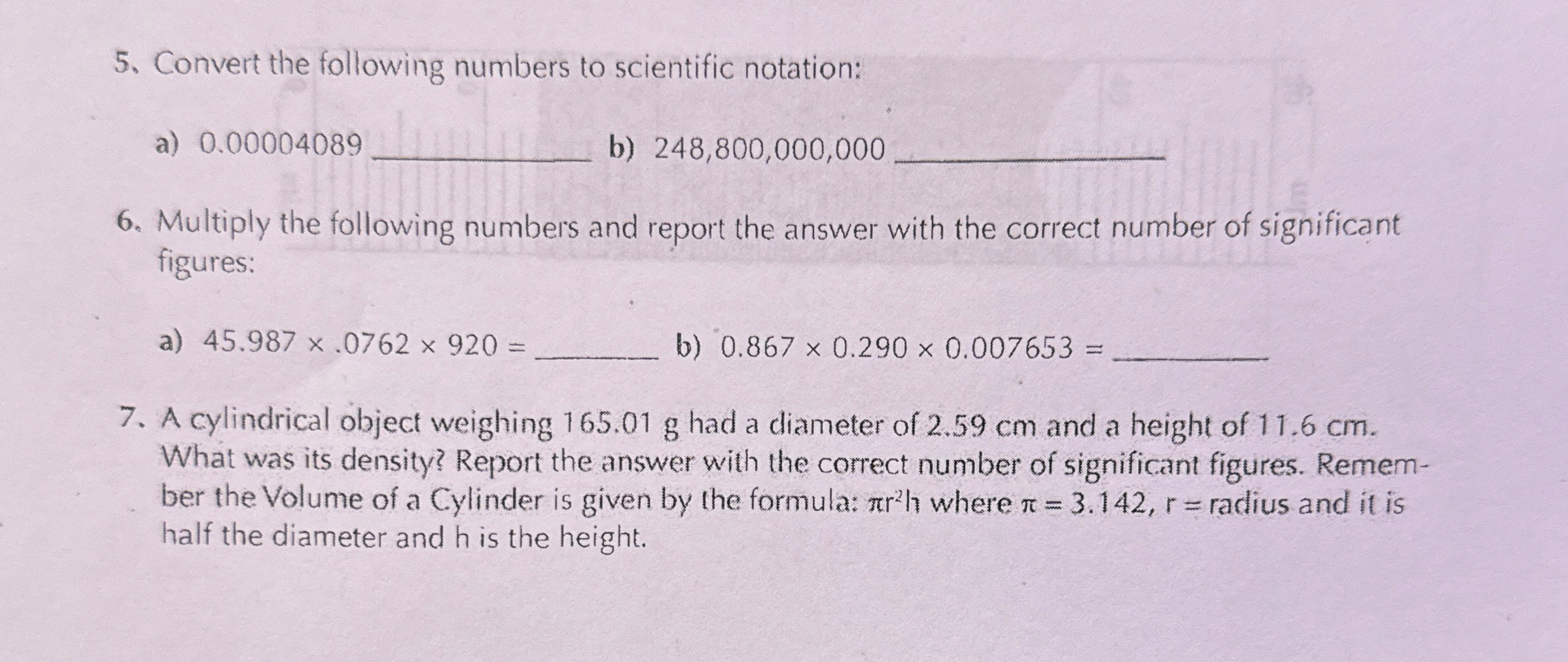 Solved Convert the following numbers to scientific | Chegg.com
