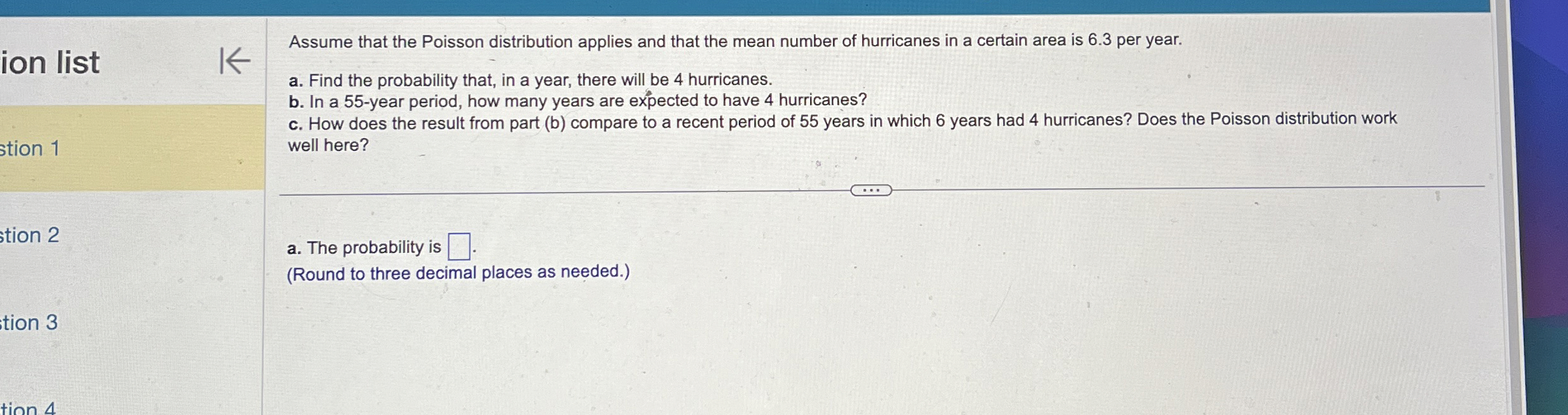 Solved by an EXPERT ion liststion 1tion 2tion 3Assume that the Poisson | Chegg.com
