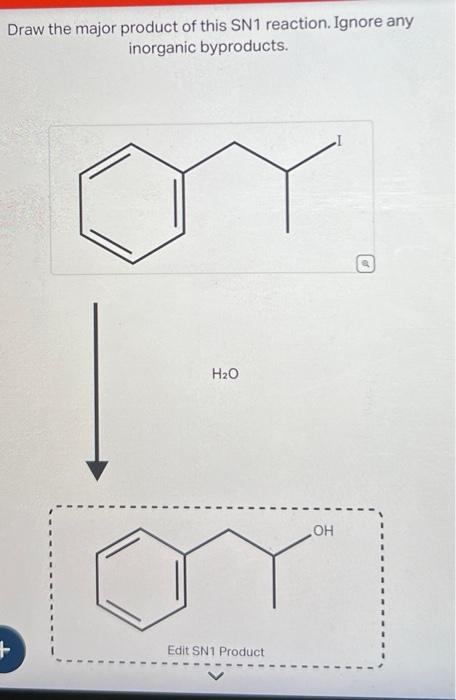 Solved Draw the major product of this SN1 reaction. Ignore | Chegg.com