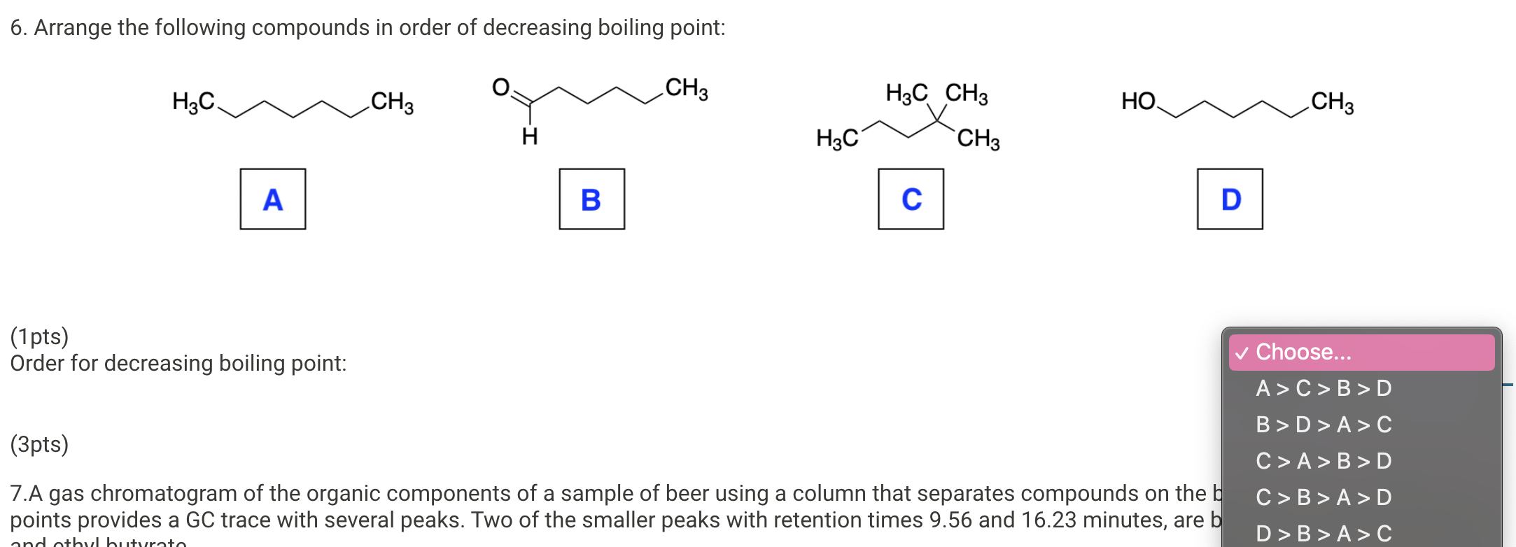 Solved Arrange the following compounds in order of | Chegg.com