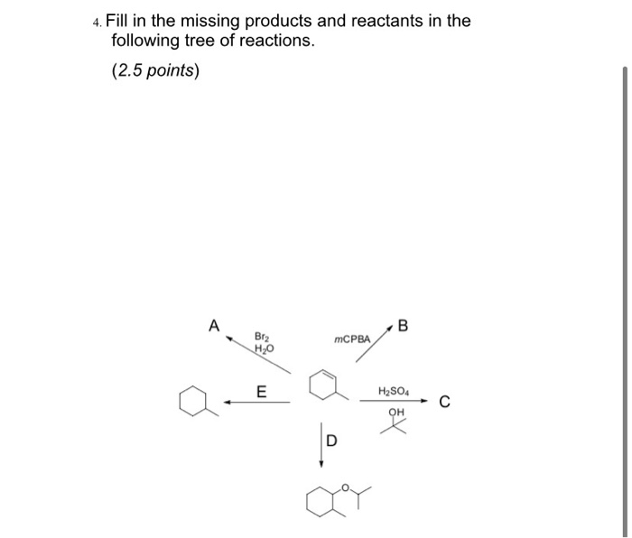 Solved 4. Fill in the missing products and reactants in the | Chegg.com