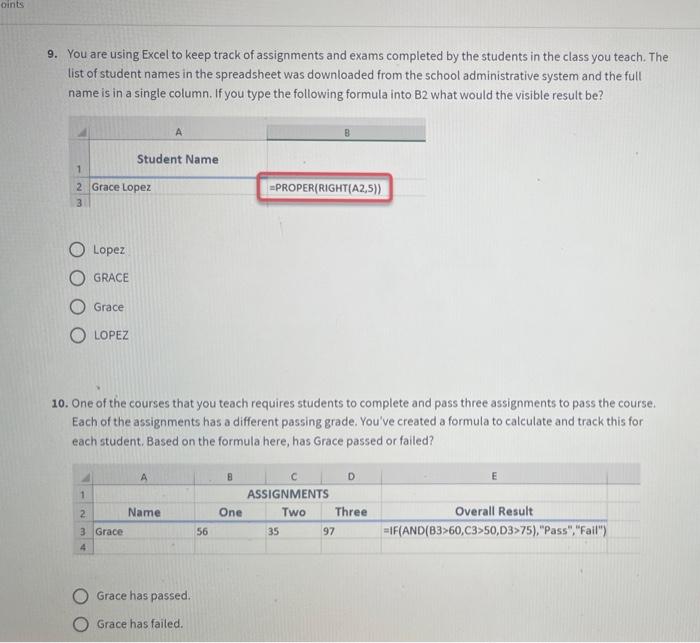 Solved You are using Excel to keep track of assignments and | Chegg.com