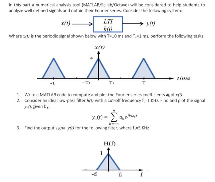 Solved In this part a numerical analysis tool (MATLAB) will | Chegg.com