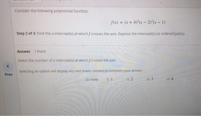 Solved Consider the following polynomial function. f(x) = | Chegg.com