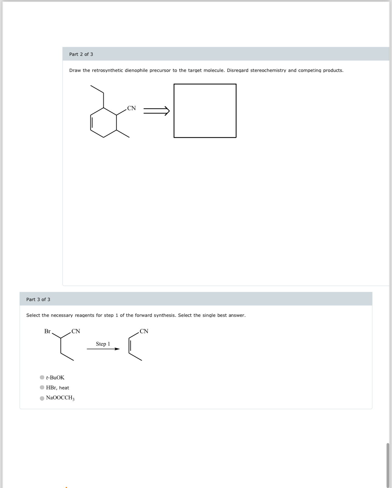 Solved Part 2 ﻿of 3Draw the retrosynthetic dienophile | Chegg.com