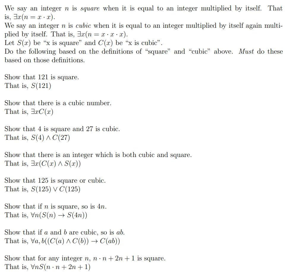 We say an integer n ﻿is square when it is equal to an | Chegg.com