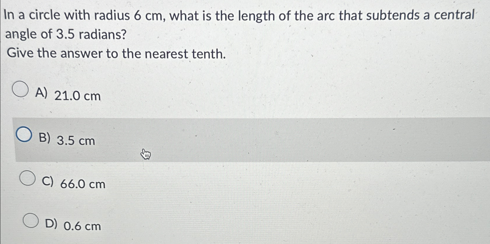 Solved In a circle with radius 6cm, ﻿what is the length of | Chegg.com