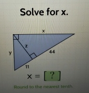 Solved Solve for x.x=[?]Round to the nearest tenth | Chegg.com