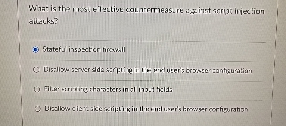 Solved What Is The Most Effective Countermeasure Against