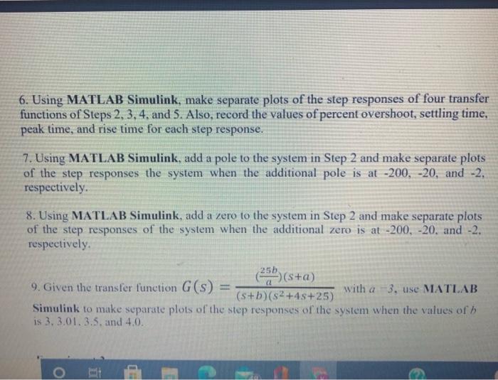 Solved Experiment1 Steps: 3 sta 1. Given the transfer | Chegg.com