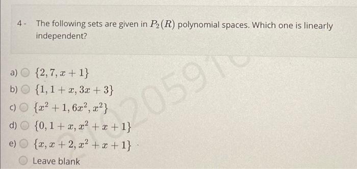 Solved 4- a) b) c) d) e) The following sets are given in P2 | Chegg.com