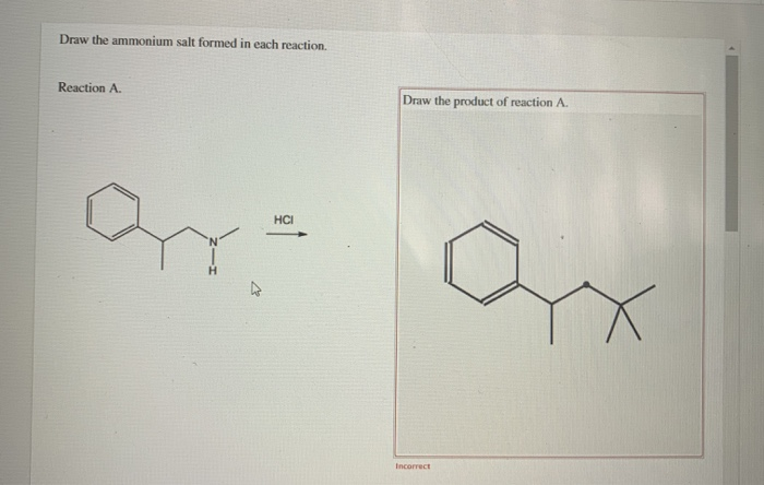 Solved Draw the ammonium salt formed in each reaction. | Chegg.com