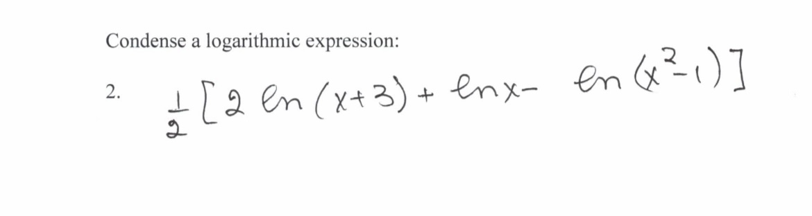 Solved Condense a logarithmic expression: | Chegg.com