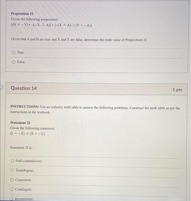 Proposition 11 Given the following proposition: | Chegg.com