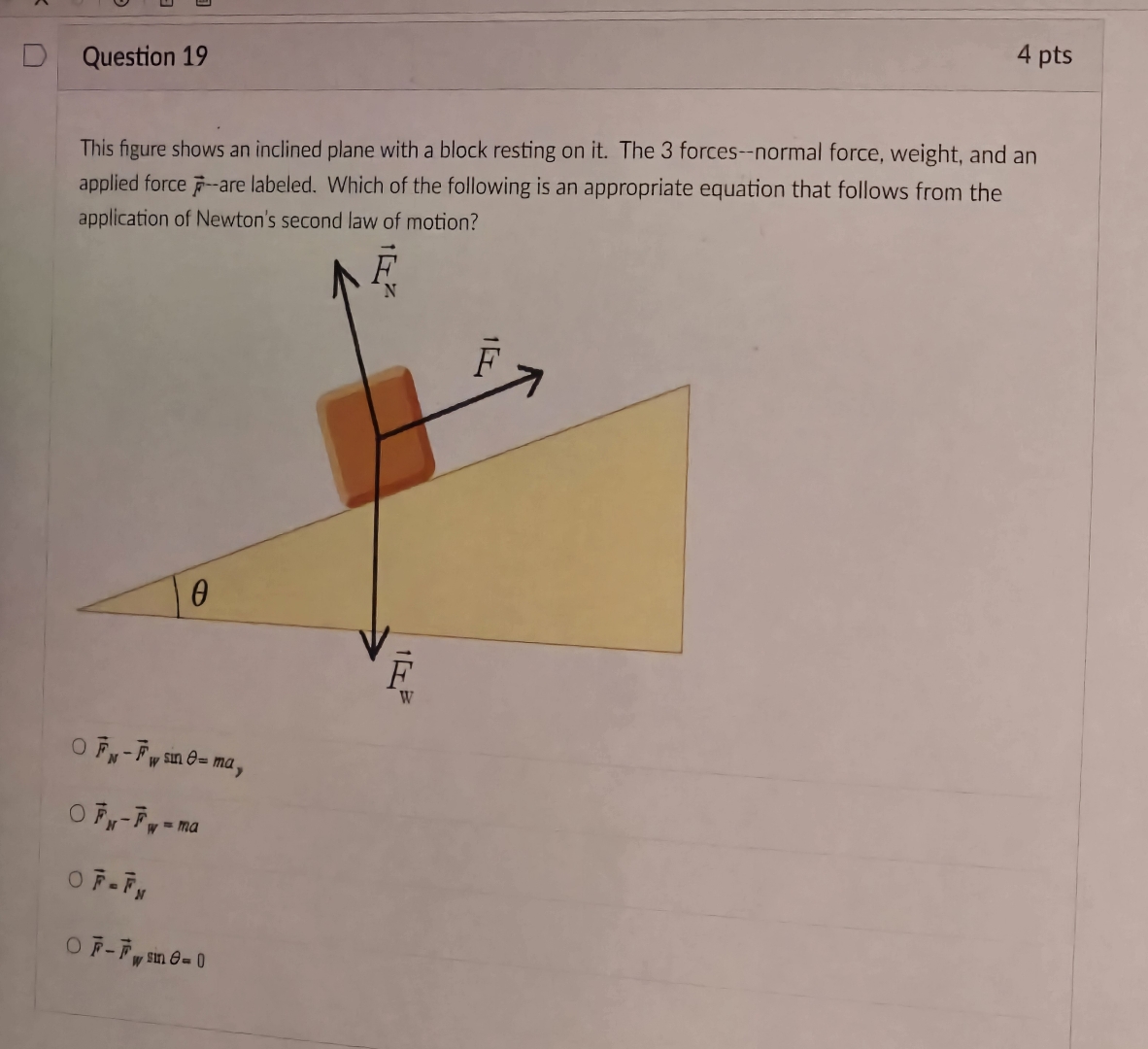 Solved Question 194 ﻿ptsThis figure shows an inclined plane | Chegg.com