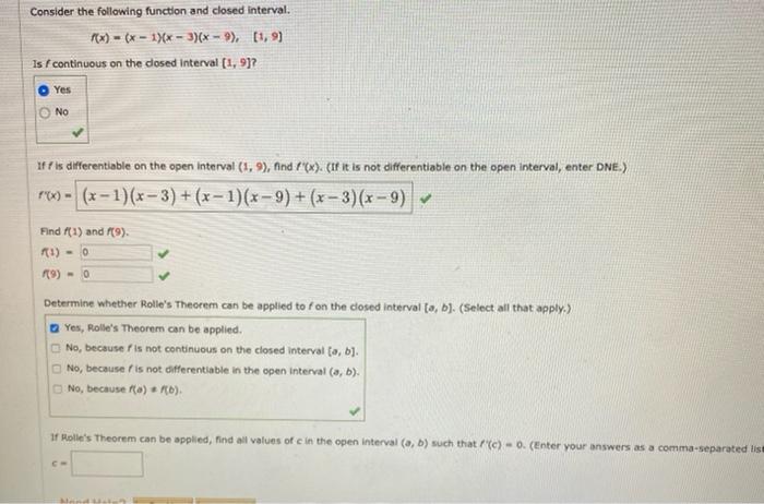 Solved Consider the following function and closed interval. | Chegg.com