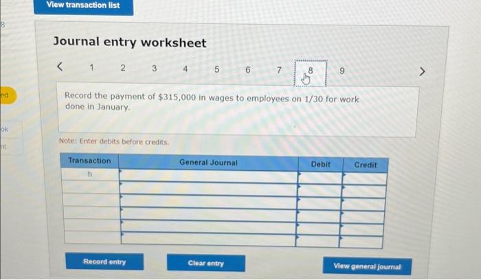 Solved Journal entry worksheet \begin{tabular}{llllll} | Chegg.com