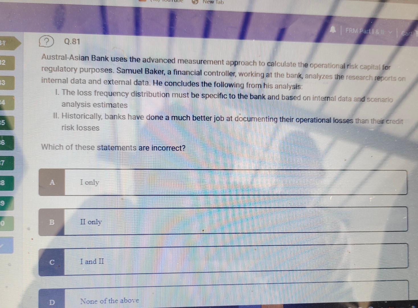 Solved Austral-Asian Bank uses the advanced measurement | Chegg.com