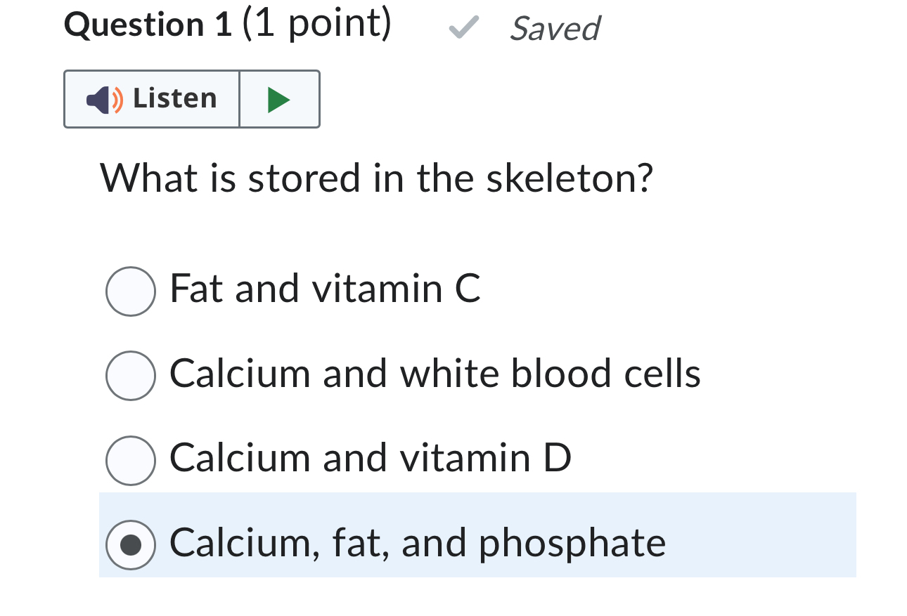 Solved Question 1 (1 ﻿point) ﻿SavedWhat is stored in the | Chegg.com