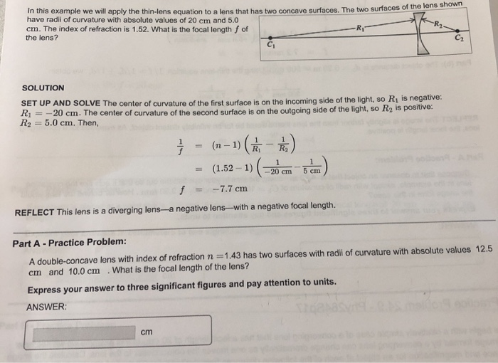 Solved In this example we will apply the thin-lens equation | Chegg.com