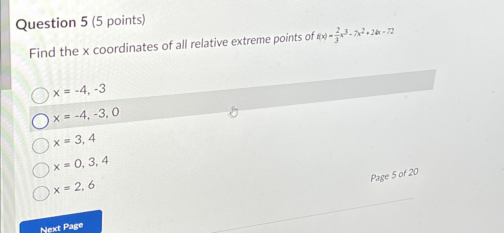 Solved Question 5 (5 points)Find the x coordinates of all | Chegg.com Solved Question 5 (5 points)Find the x coordinates of all | Chegg.com