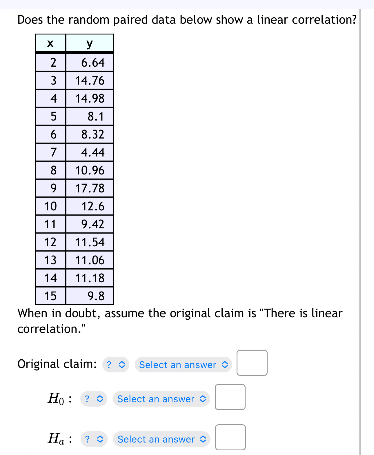 Does the random paired data below show a linear | Chegg.com