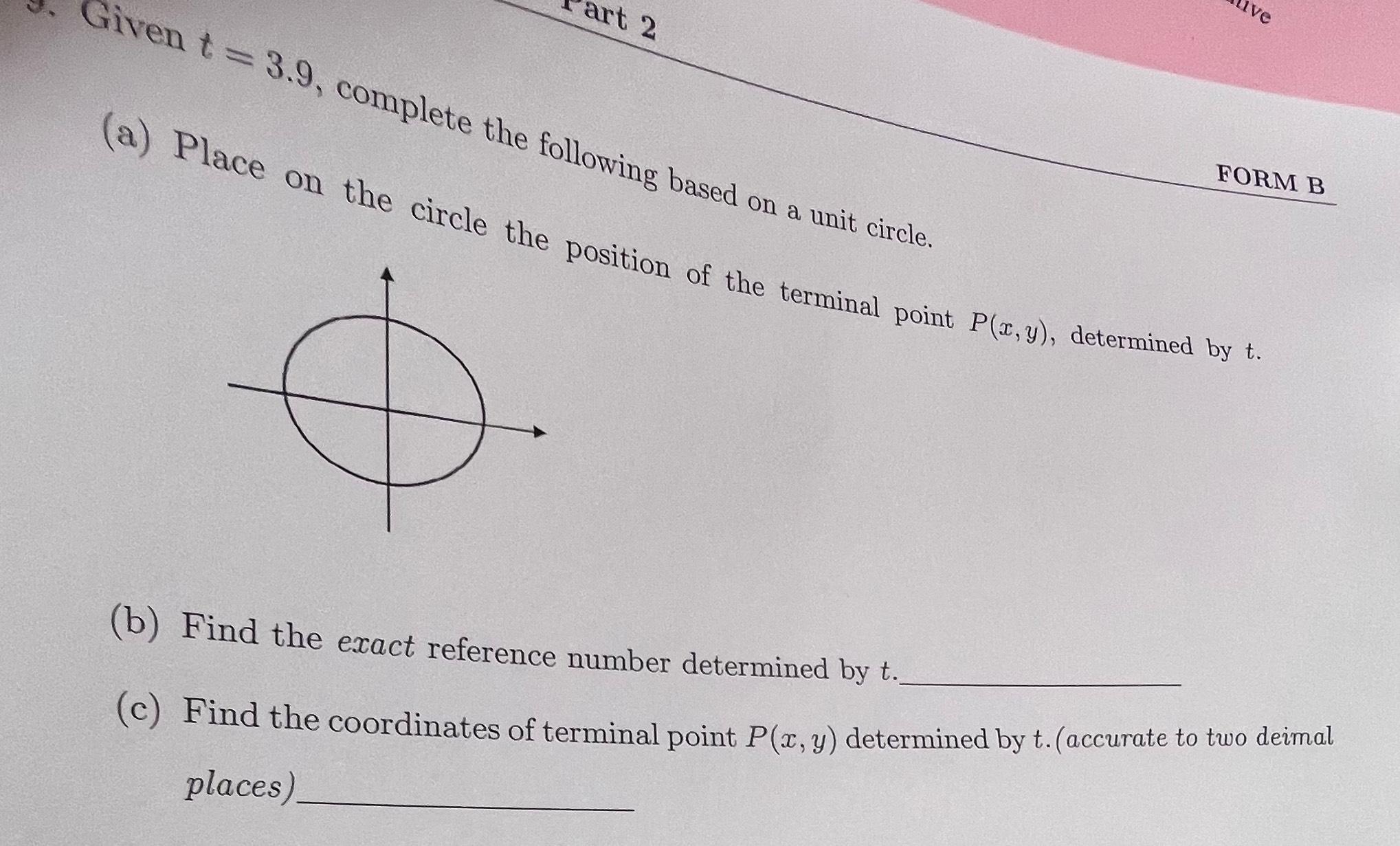 Solved (a) Place on the circle the position of the terminal | Chegg.com