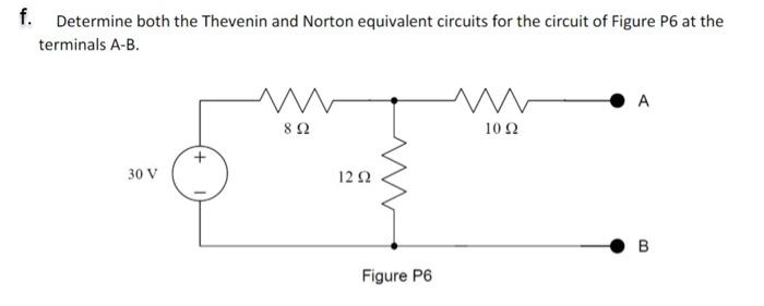 Solved f. Determine both the Thevenin and Norton equivalent | Chegg.com