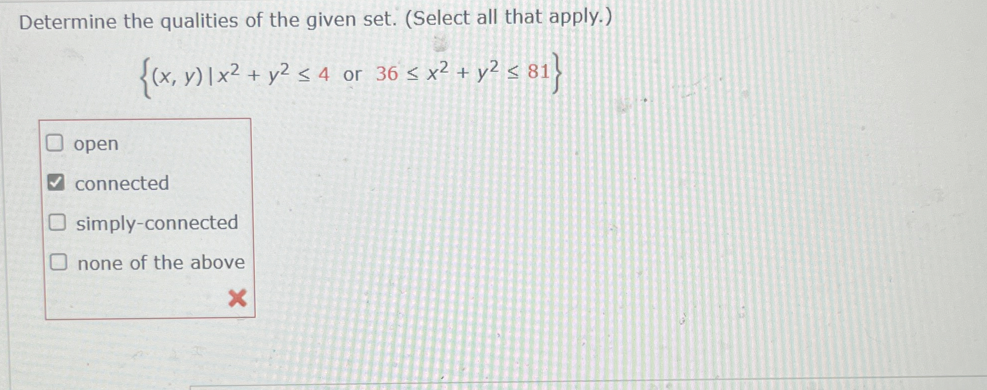 Solved Determine the qualities of the given set. (Select all | Chegg.com